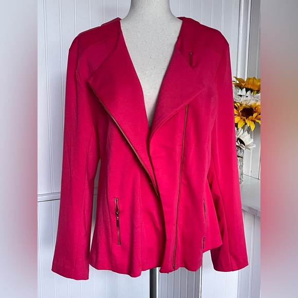 Kate & Mallory | Jackets & Coats | Kate Mallory Pink Zip Front Jacket ...